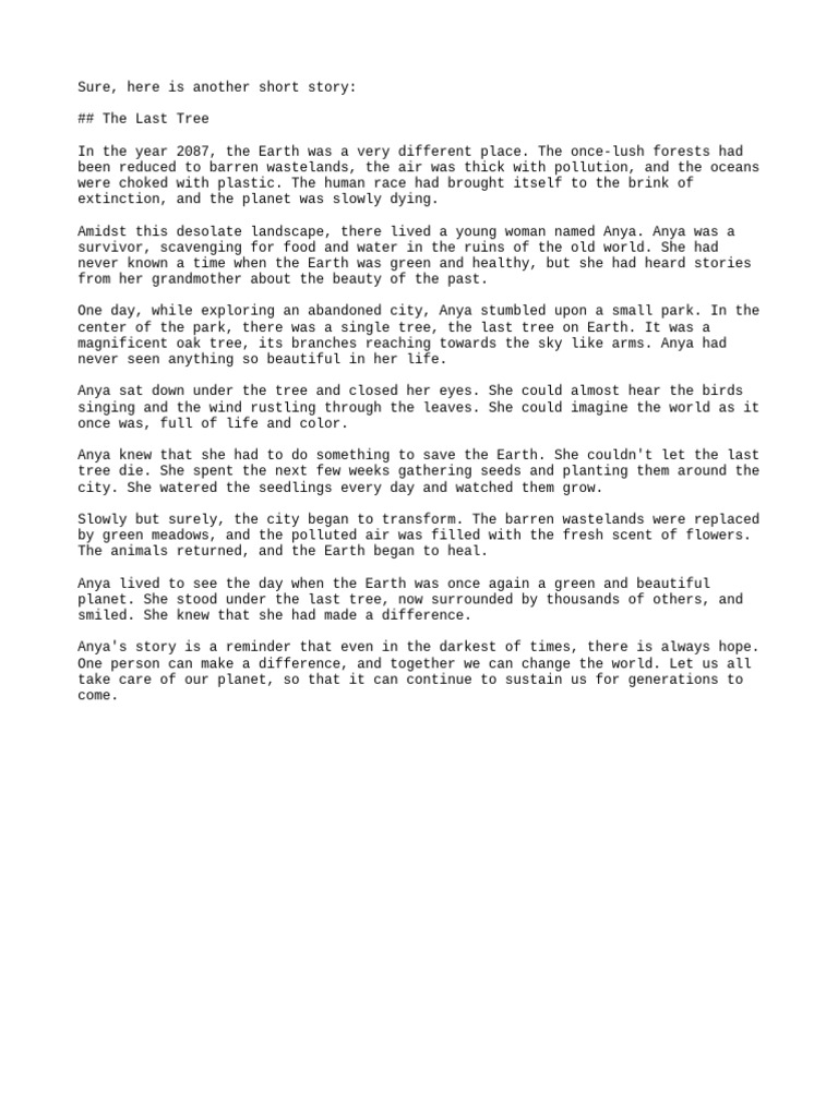 The Last Tree | PDF | Poetry