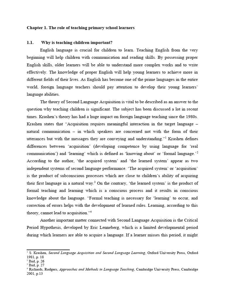 Why Is Teaching Children Important | PDF | Second Language Acquisition ...