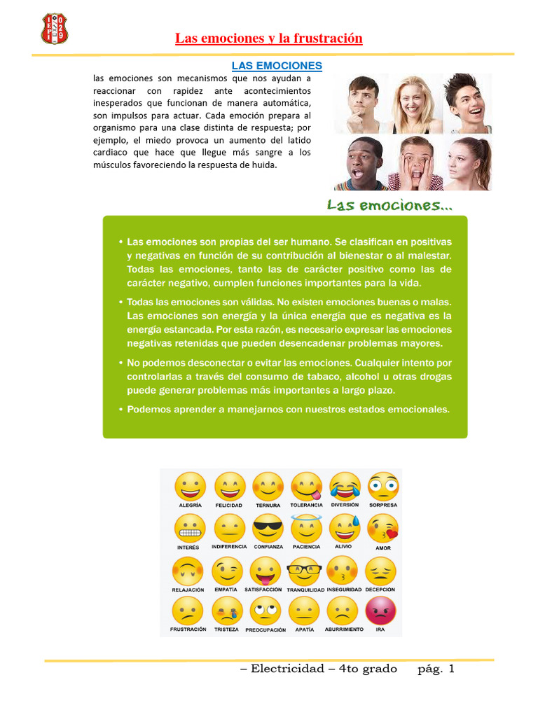 4to Grado - Semana 1 Las Emociones | Descargar gratis PDF | Iniciativa ...