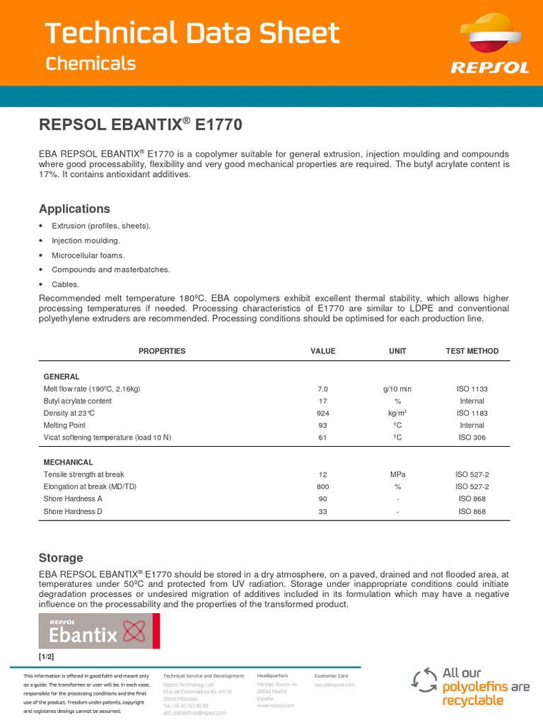 E1770 Eb Eng | PDF | Extrusion | Chemical Substances