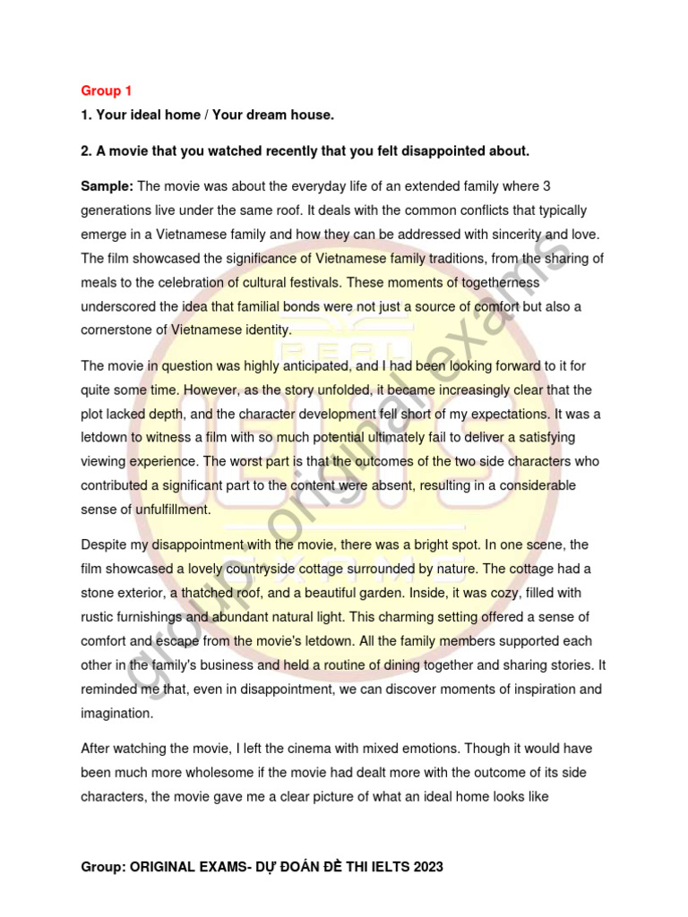 Gom Đề Speaking Quý 3.2023 (Tháng 9- Tháng 12) | PDF | Restaurants | Waiting Staff