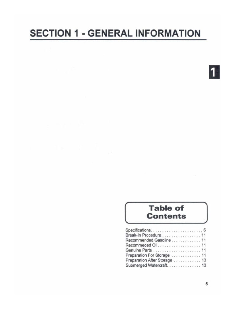 94 Tigershark Manual Section 1 | PDF
