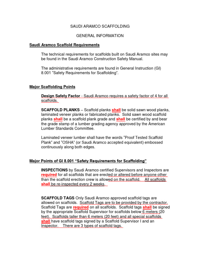05 - PM Scaffolding Info Job Ex Handout | PDF | Scaffolding | Lumber