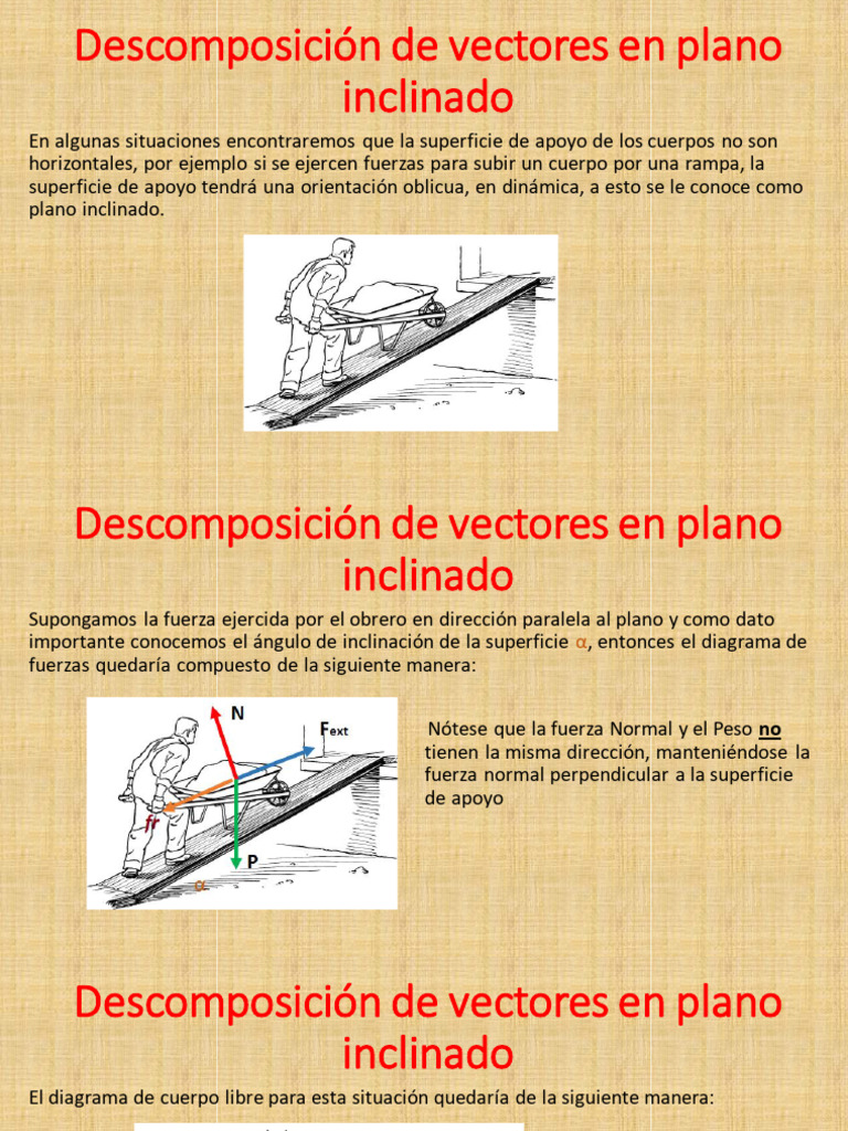 Descomposicion_de_vectores_en_plano_inclinado | PDF | Vector Euclidiano | Fuerza