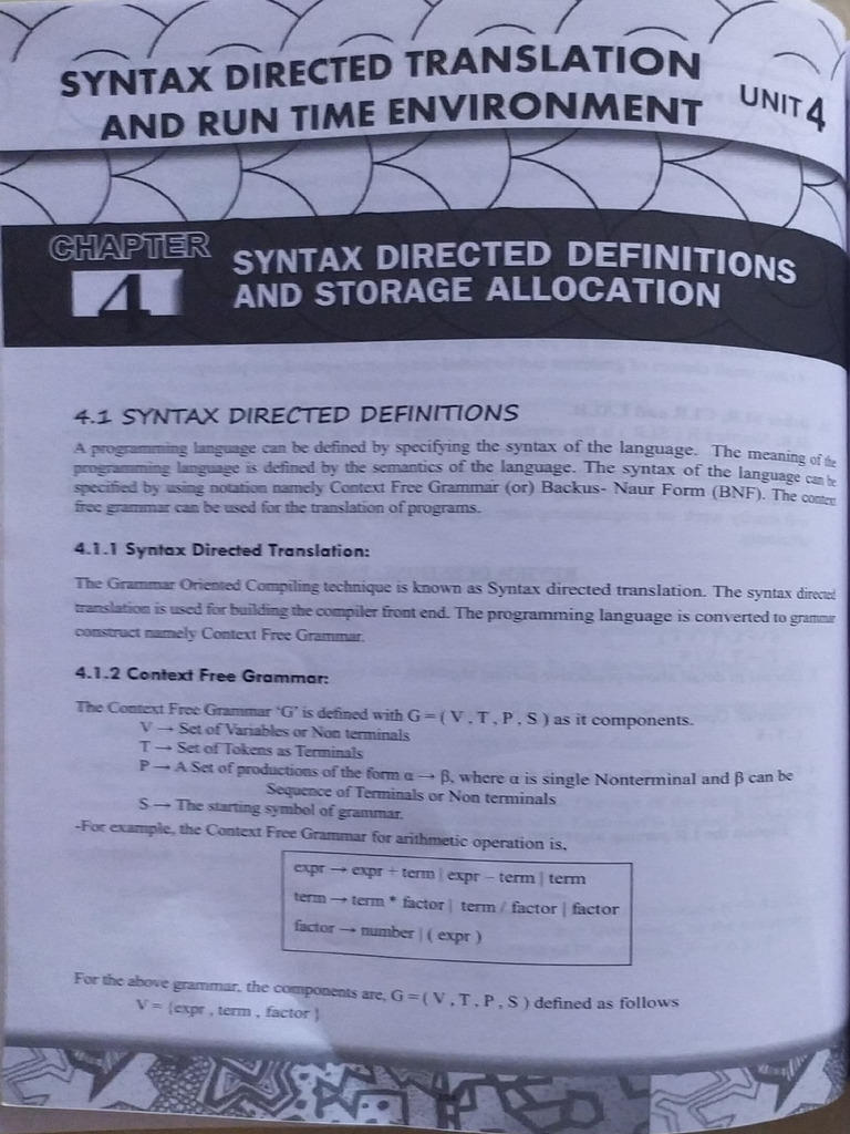 Syntax Directed Translation and Run Time Environment | PDF