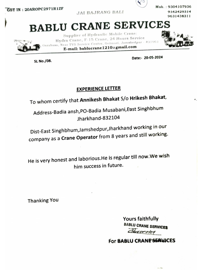 Driver Documents (F15 Crane) | PDF