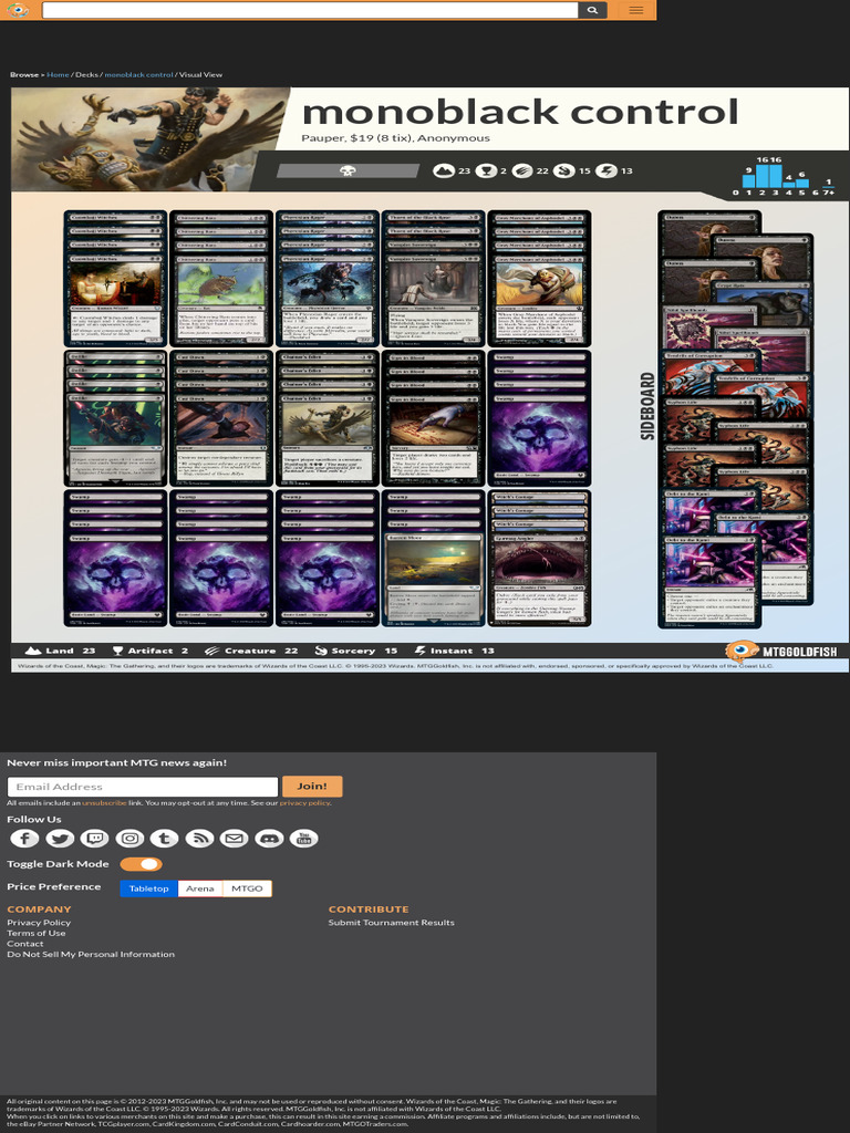 Monoblack Control Visual Deck View | PDF | Wizards Of The Coast