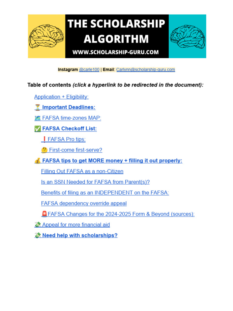 Essential FAFSA Guide for 2024-2025 | PDF | Social Security Number ...
