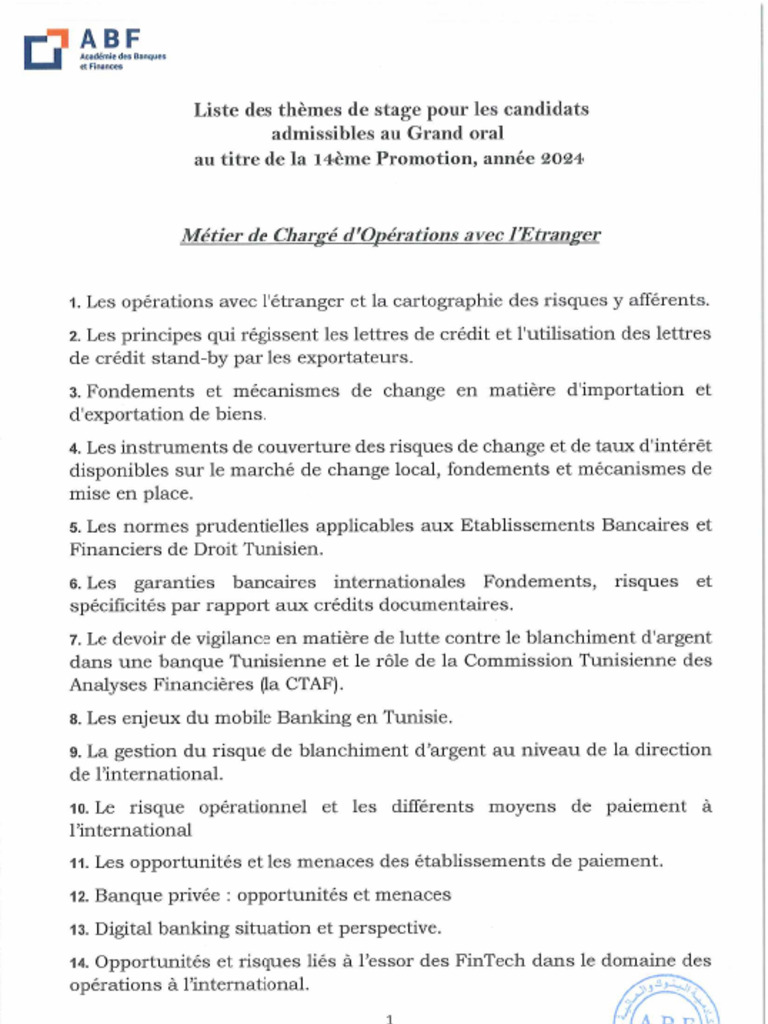 CM-14eme-Promo List Sujets COE | PDF