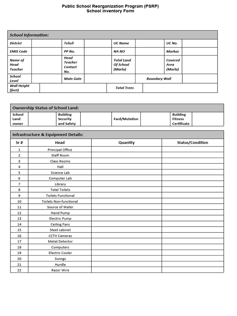 Inventory Proforma | PDF | Manufactured Goods