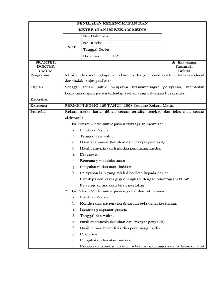 Sop Kelengkapan RM 5 | PDF