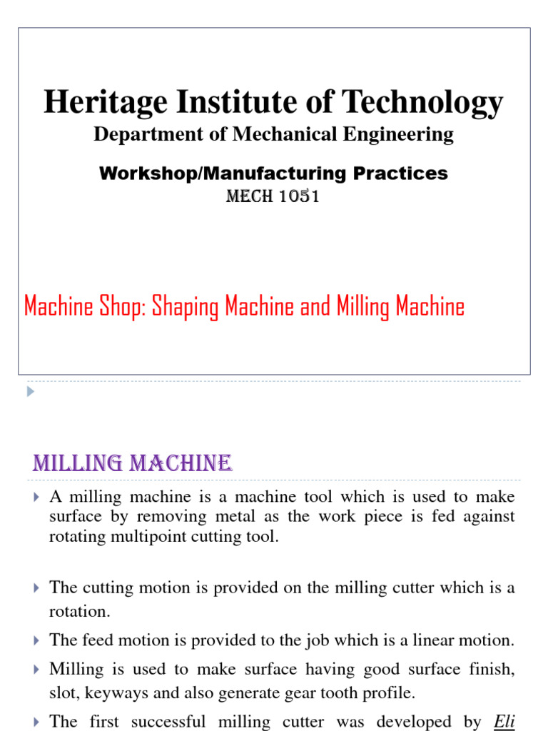Shaper and Milling | PDF | Machines | Tools