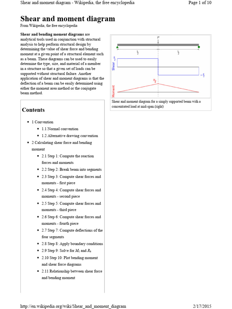 Shear and Moment Diagram | PDF | Bending | Beam (Structure)
