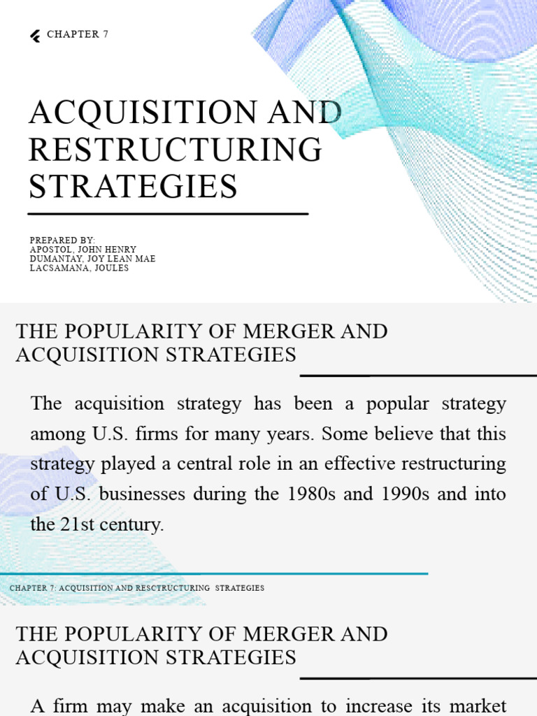 Chapter 7 Acquisition and Restructuring Strategies | PDF | Mergers And ...