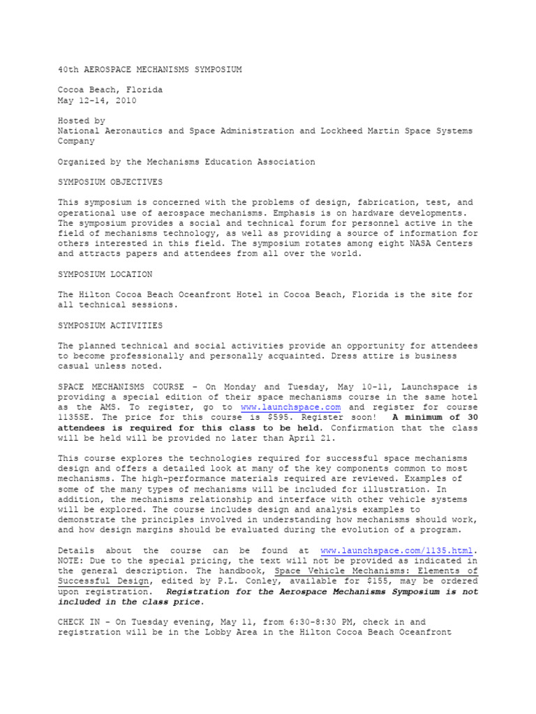 40 AMS Program | PDF | Nasa | Kennedy Space Center