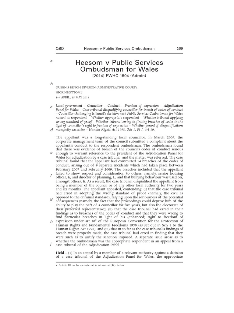 Council Code of Conduct - Heesom | PDF | European Convention On Human ...