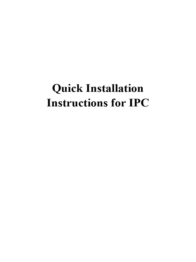 Quick Installation Instructions For IPC | PDF | Business | Finance ...