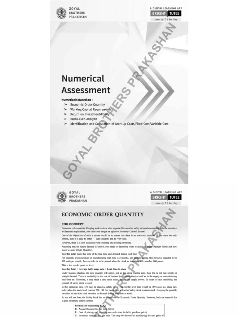 Numerical Assesments For Practise STD 12 | PDF