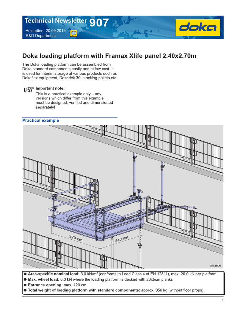 Doka Loading Platform Assembly Guide | PDF | Scaffolding | Nut (Hardware)