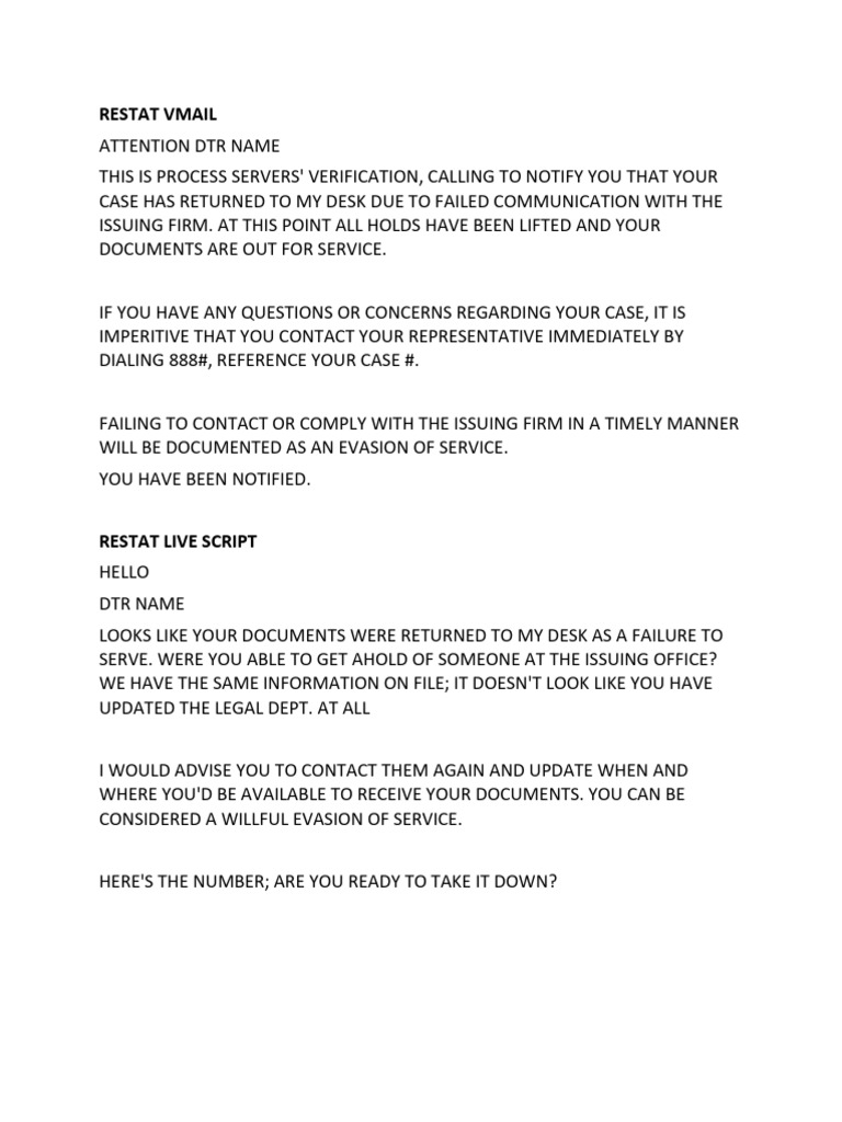 Restat Voicemail | PDF