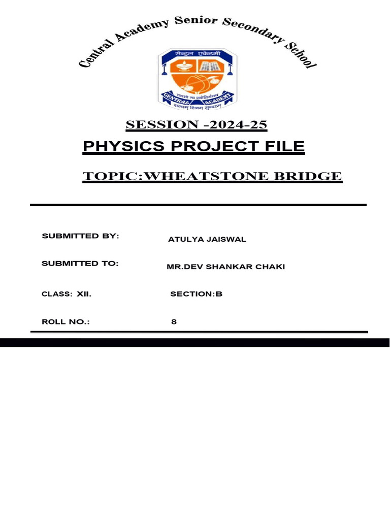 Physics Project Sample (1) AJ STRAMAERRRRRRRRRRR | PDF | Science ...