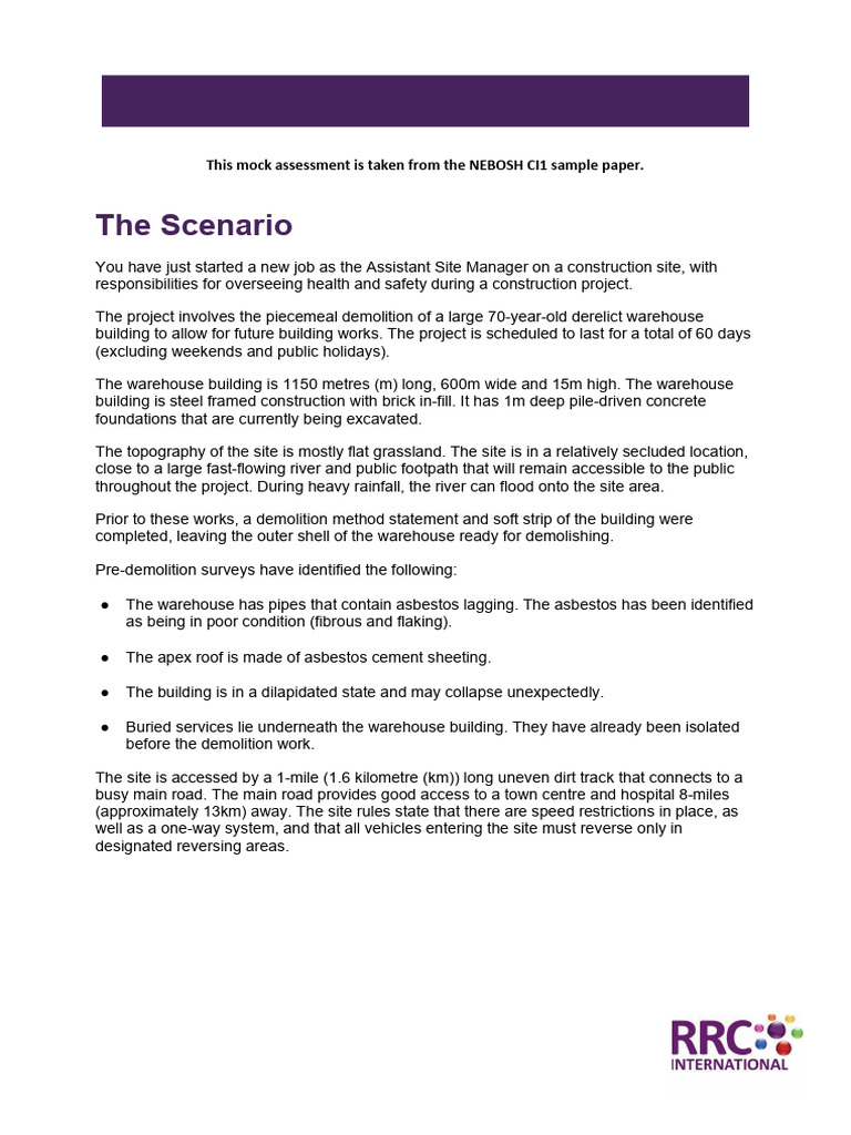 Ci1 Mock Exam Pdf Risk Occupational Safety And Health