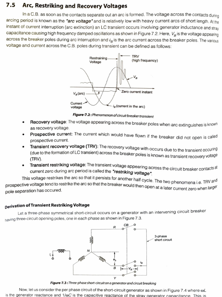 Restriking Voltage and Recovery Voltage | PDF | Capacitor | Electrical ...