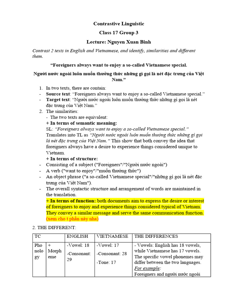Contrastive Linguistic - lt17 - gr03 | PDF | English Language | Adverb