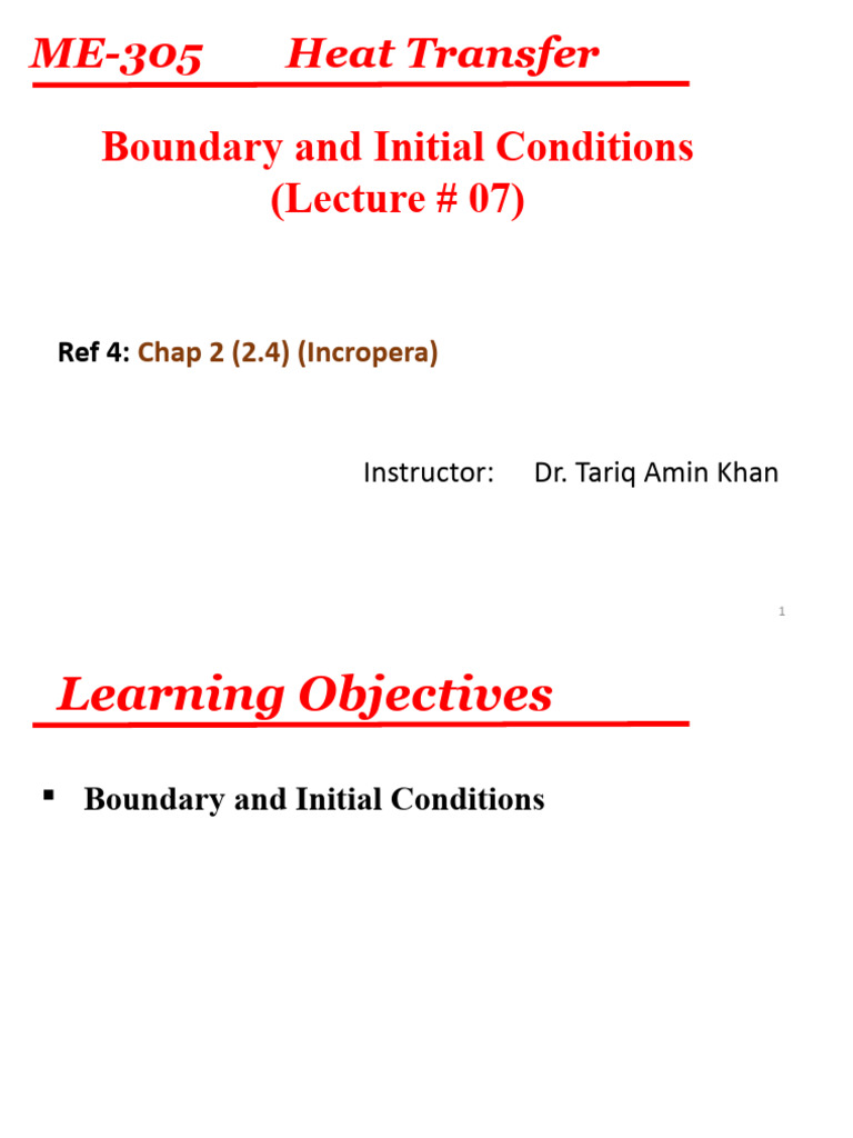 Lec_07_Boundary and Initial Conditions | PDF | Heat | Heat Transfer