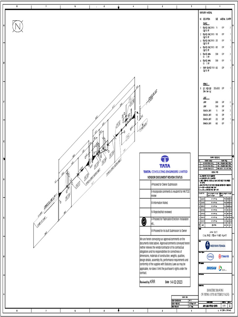 1.Isometric Drawing CW Piping (Upto Butterfly Valve) Rev.G | PDF | Gas ...