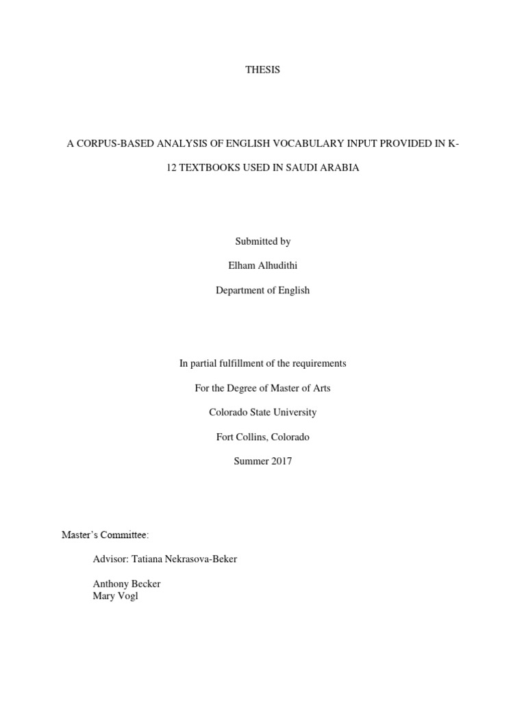 A Corpus Based Analysis Of Eng Pdf Vocabulary English As A Second Or Foreign Language