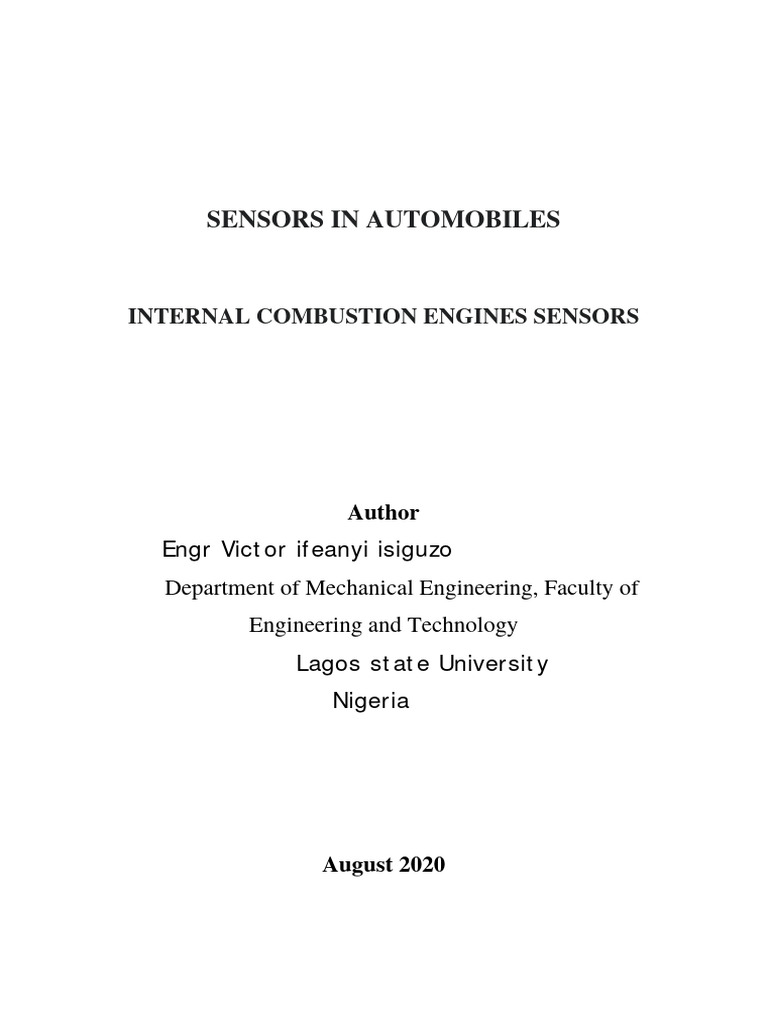 SENSORSINAUTOMOBILES | Download Free PDF | Internal Combustion Engine | Throttle