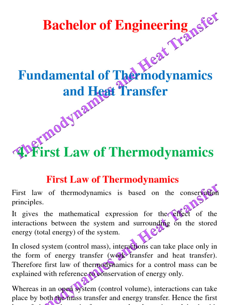 First Law of Thermodynamics | Download Free PDF | Heat | Enthalpy