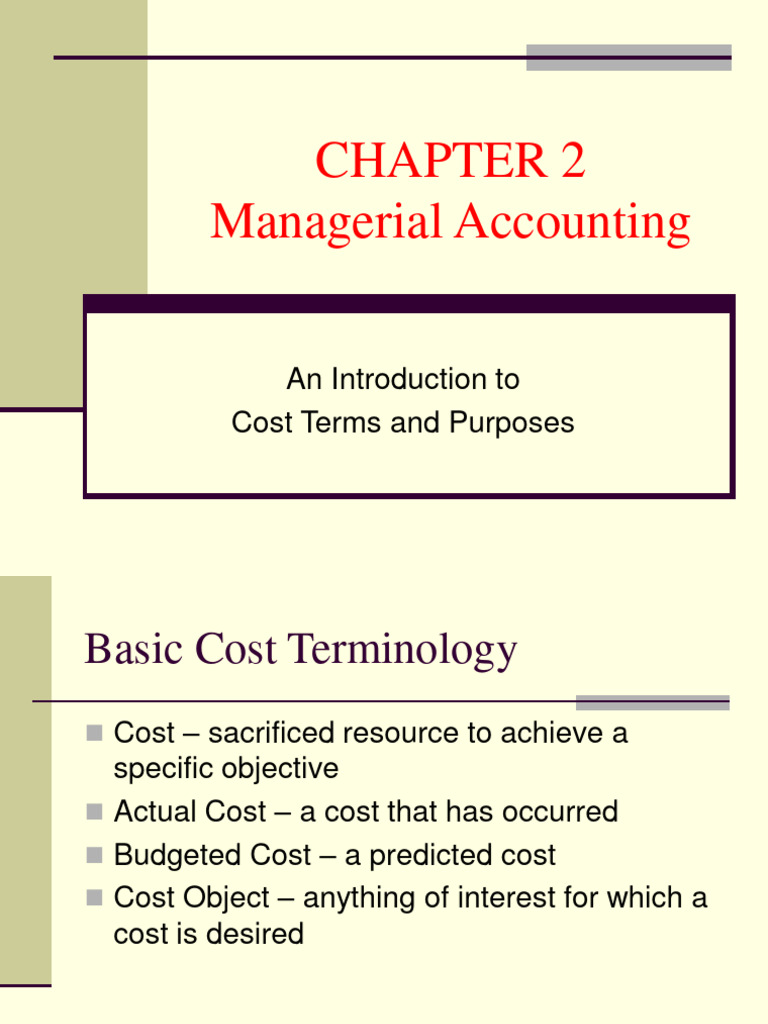 Chapter 2 Managerial Accounting | PDF | Cost Of Goods Sold | Cost Accounting