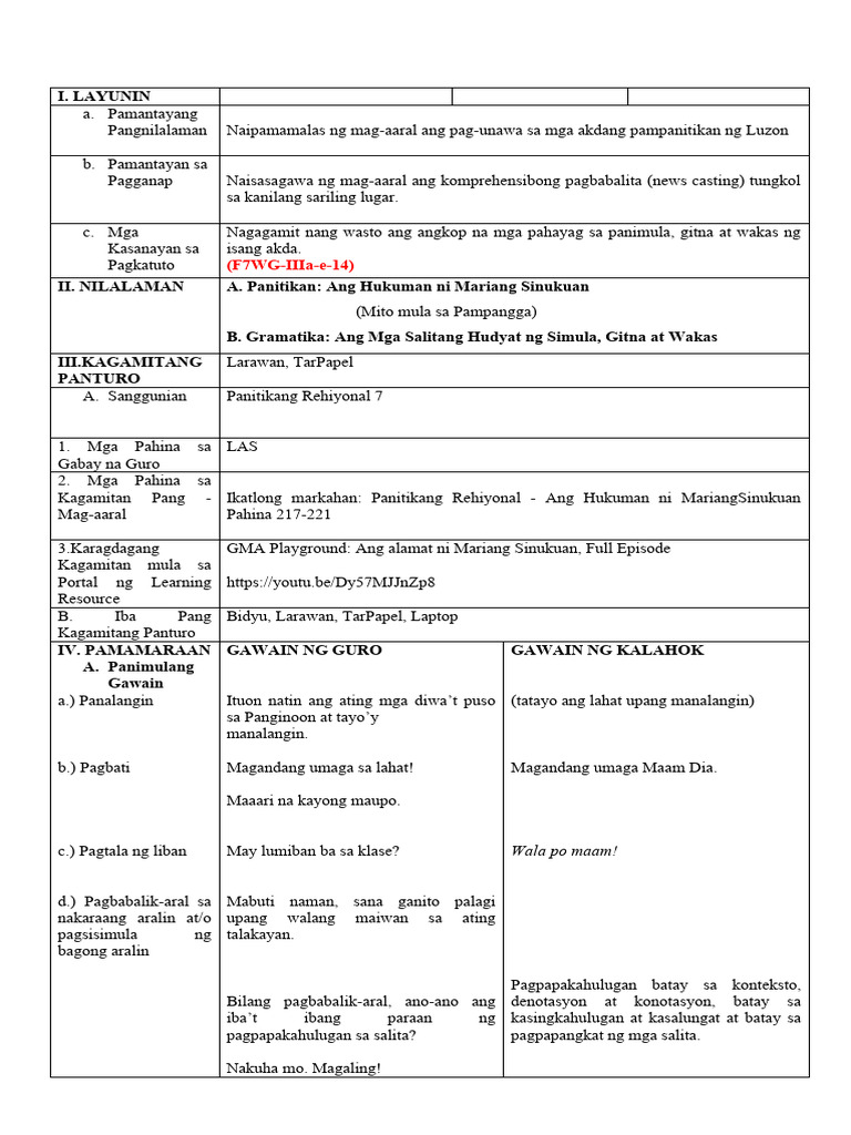 Lesson Plan - Week 3 | PDF