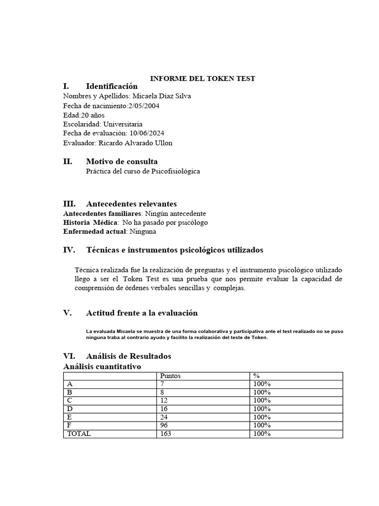INFORME-DEL-TOKEN-TEST | Descargar gratis PDF | Inteligencia | Ciencia ...