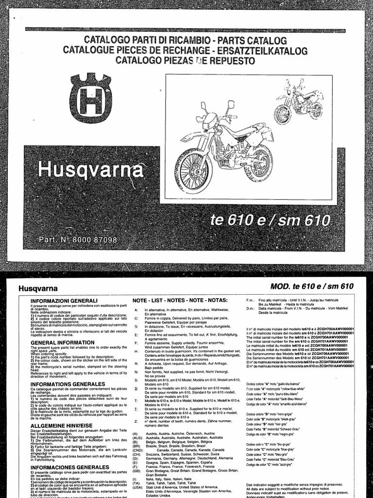Despiece Husqvarna 610 | PDF