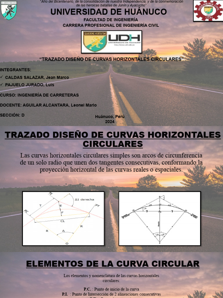 Curvas Horizontales-Carreteras | PDF | Curva | Geometría Elemental