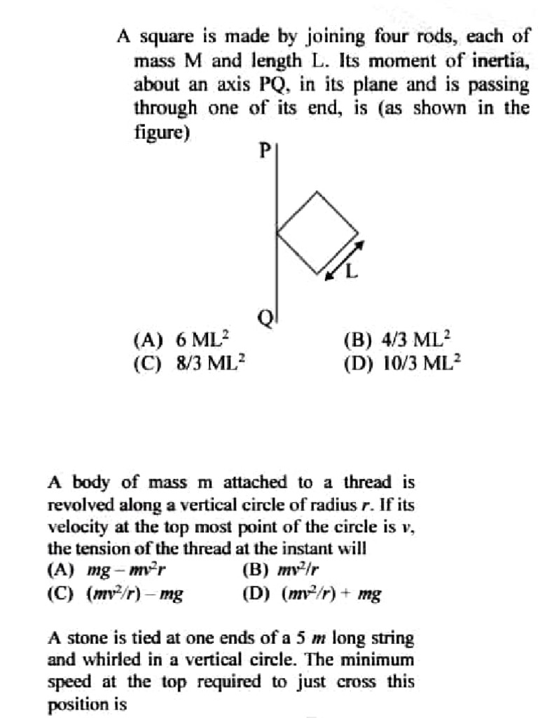 Jee (Main+Advance) English Unit 5 | PDF | Rotation | Velocity