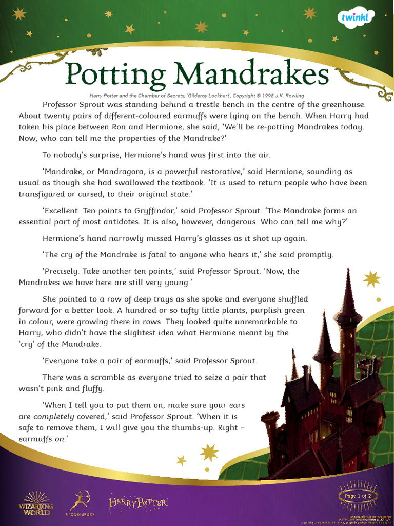 Harry Potter Magical Plants Differentiated Reading Comprehension ...