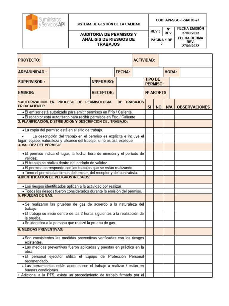 API-sgc-f-siaho-27 Auditoria de Permisos Analisis de Riesgo | PDF ...