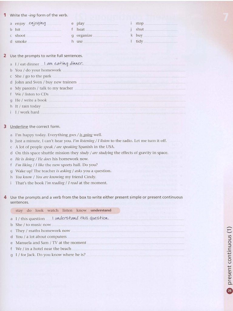 U2 Material - Present Continious (1) . | PDF