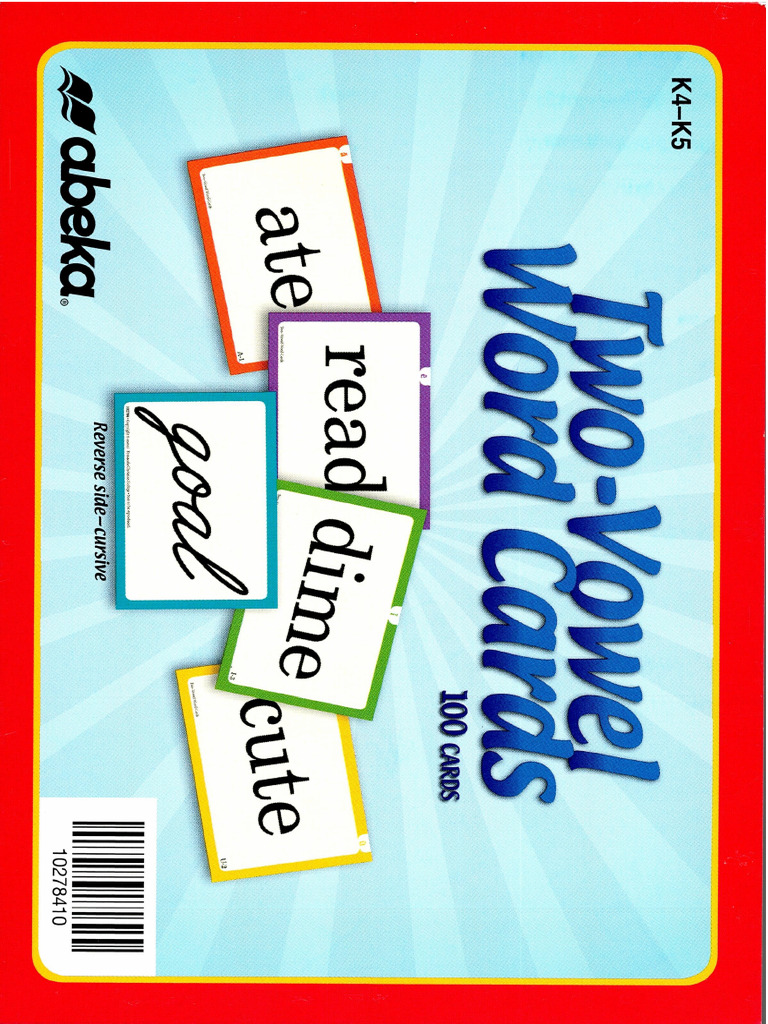 Two-Vowel Word Cards K4-K5 600 | PDF