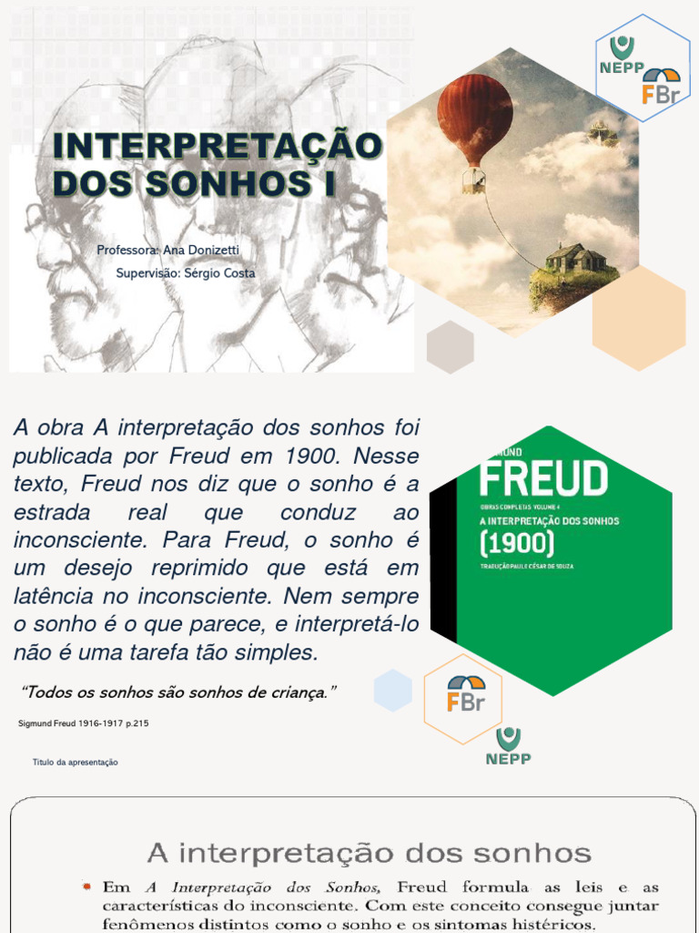 Seminário 14 Interpretação Dos Sonhos I Pdf Sigmund Freud Sonho