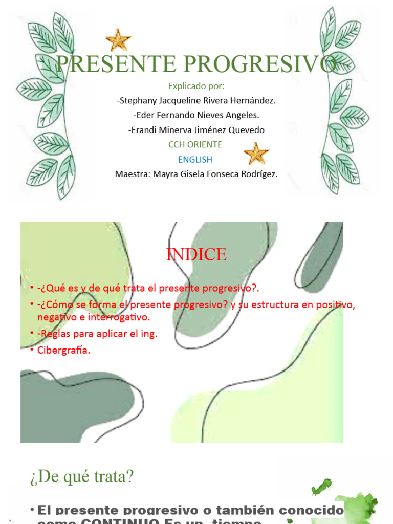 Presente Progresivo 2 | Descargar gratis PDF | Verbo | Sintaxis
