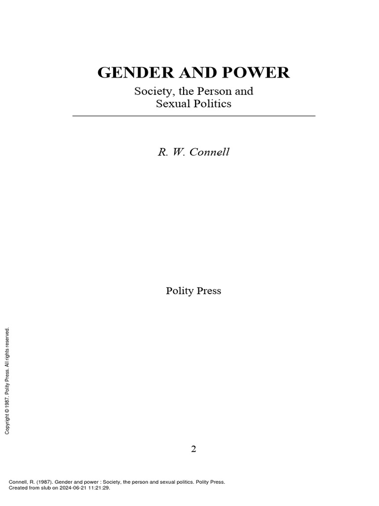 Gender and Power: Sexual Politics Explained | PDF