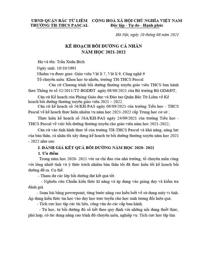 BDTX - TRẦN XUÂN BÍCH | PDF