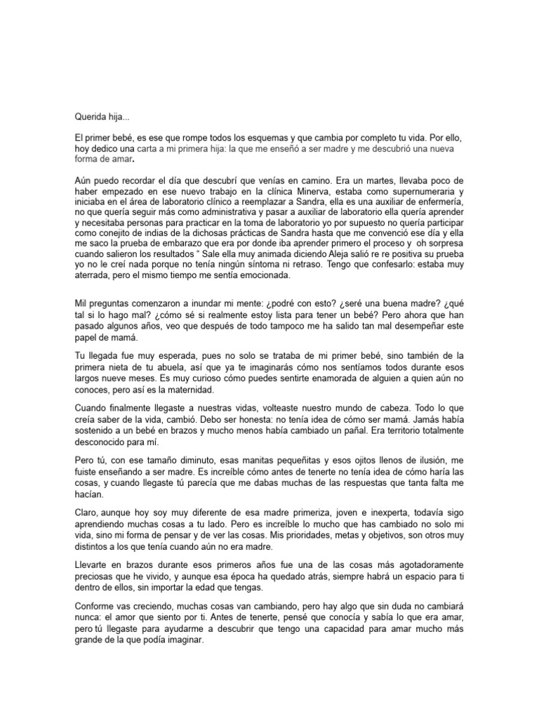 Querida hija | PDF | Amor