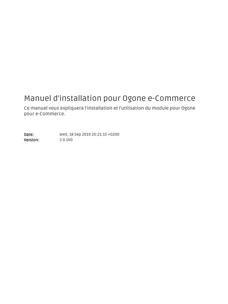 Ogone E-Commerce | PDF | Plugin (Informatique) | Serveur (Informatique)