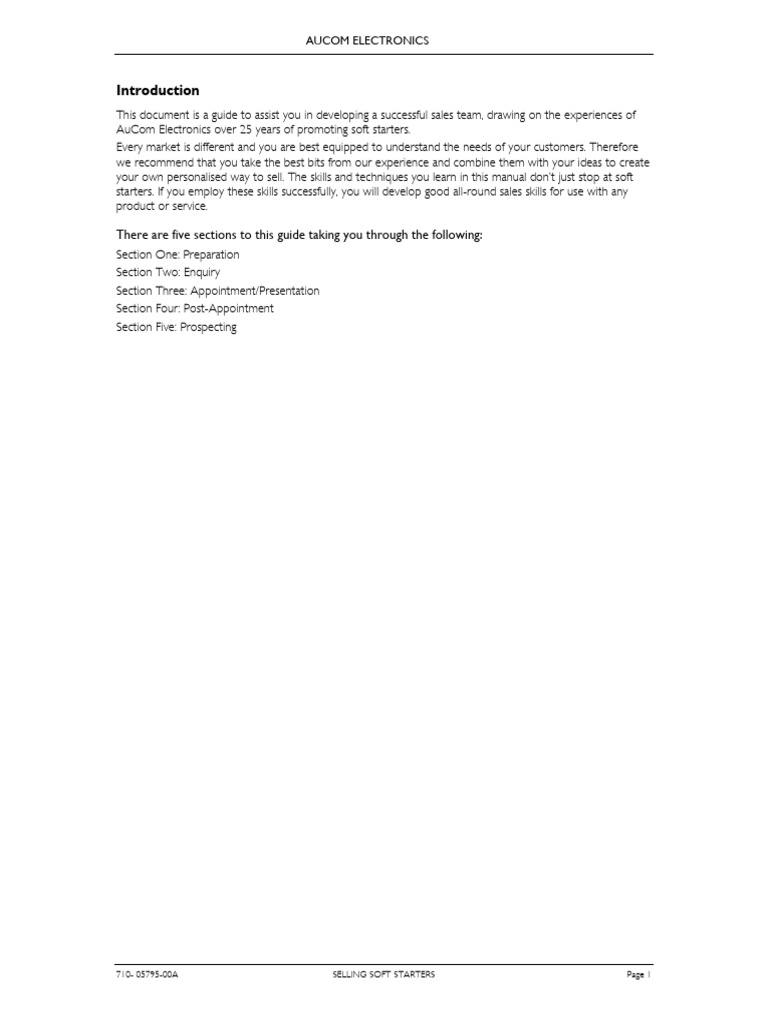 710-05795-00A AuCom Sales Manual | PDF | Sales | Body Language